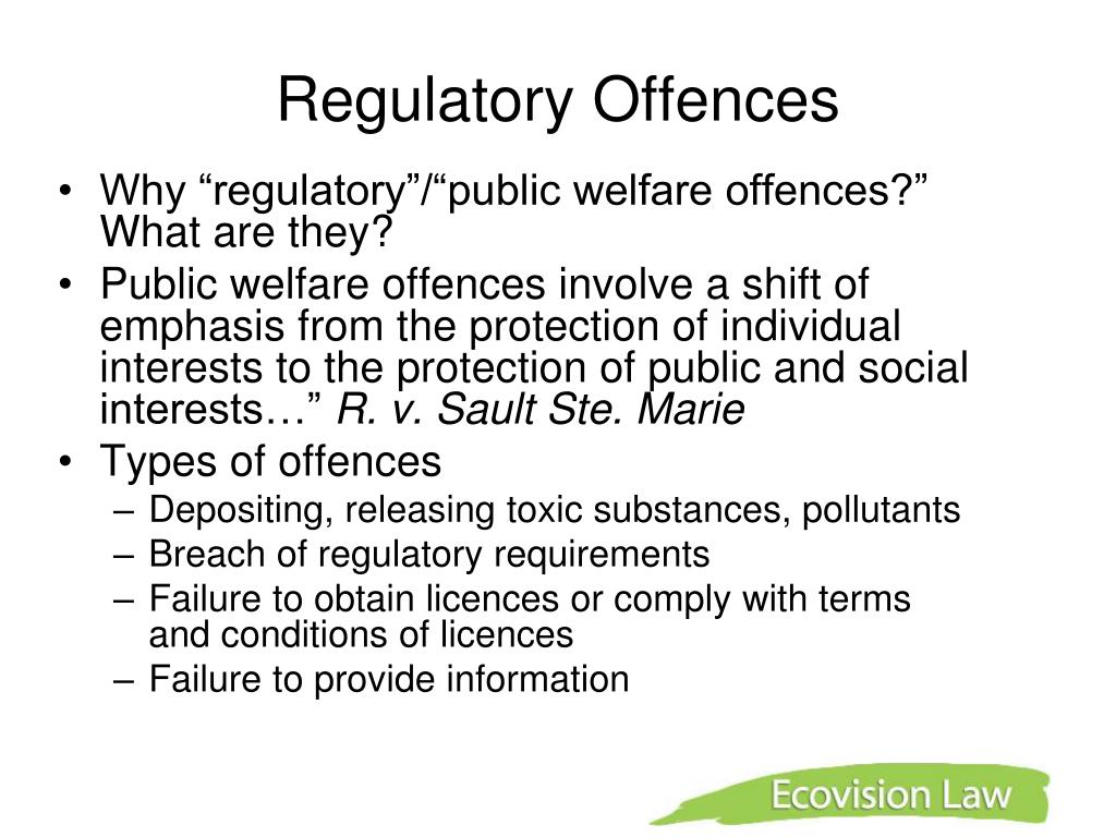 PPT - CRIMINAL LAW: REGULATORY OFFENCES SEPTEMBER 30, 2013 PowerPoint ...
