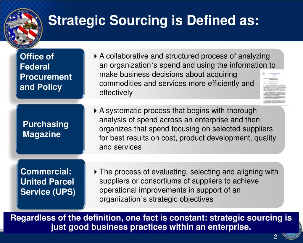 PPT - STRATEGIC SOURCING: What is it & what’s its impact on Services ...