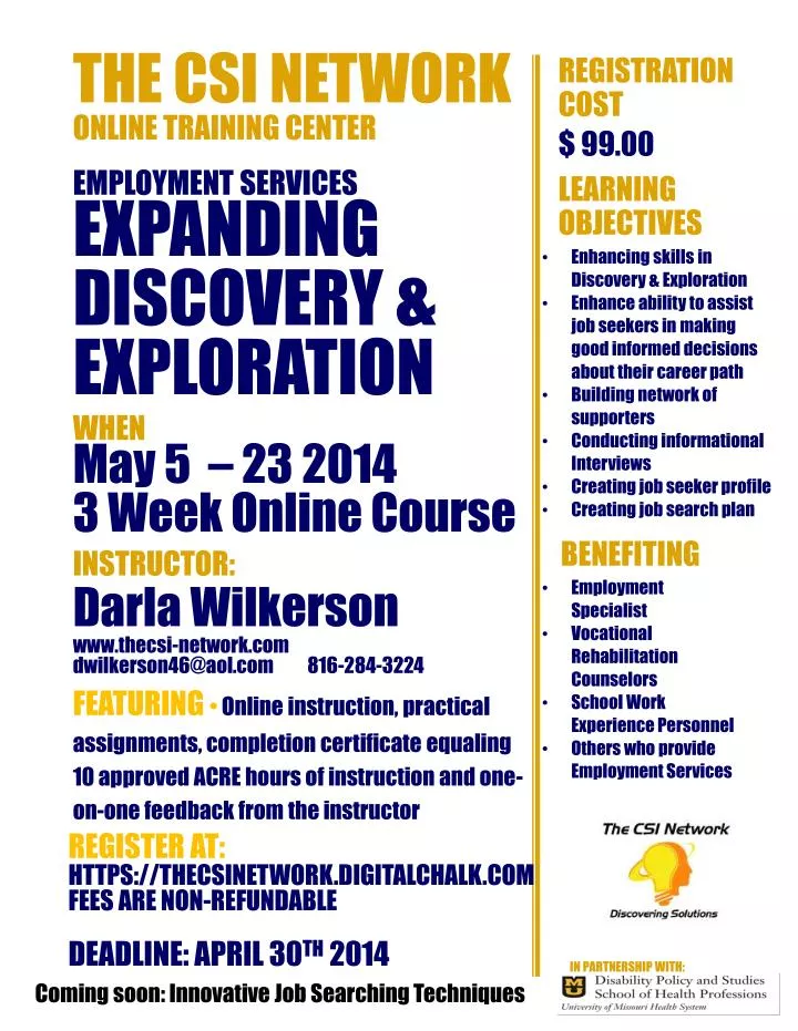 PPT - The CSI Network OnLine Training Center PowerPoint Presentation ...