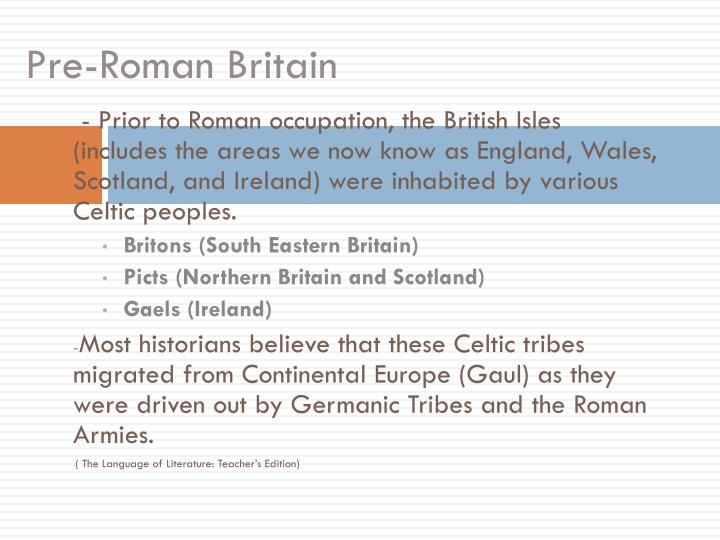 PPT - A Brief History of Pre -Roman and Roman Britain PowerPoint ...