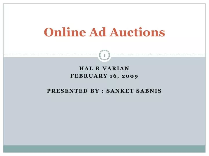 PPT - Online Ad Auctions PowerPoint Presentation, free download - ID ...