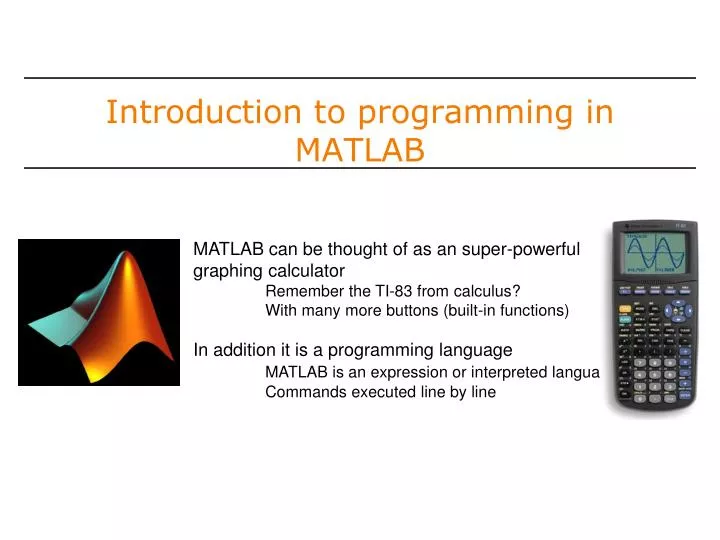 PPT - Introduction to programming in MATLAB PowerPoint Presentation ...