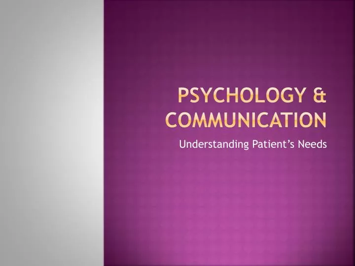 PPT - Psychology & Communication PowerPoint Presentation, free download ...