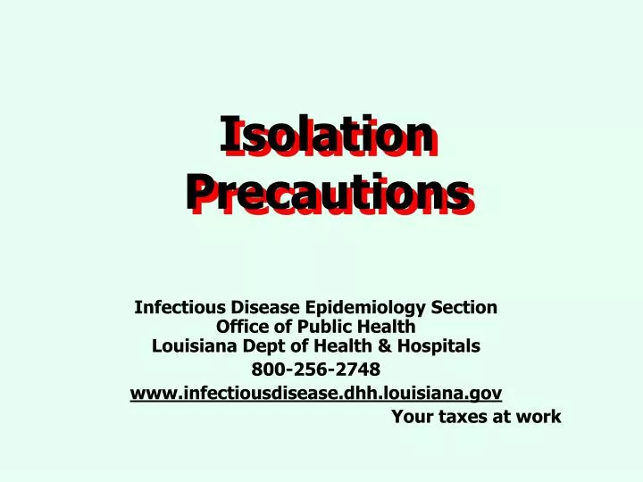 PPT - Isolation Precautions PowerPoint Presentation, free download - ID ...