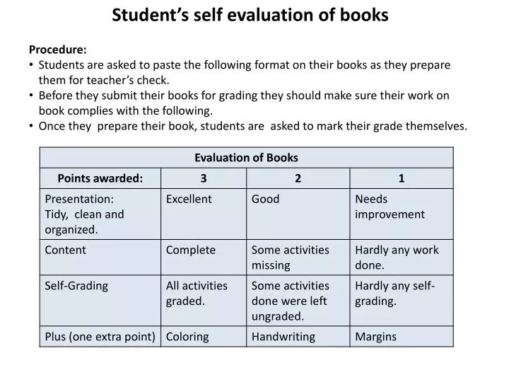 book evaluation framework
