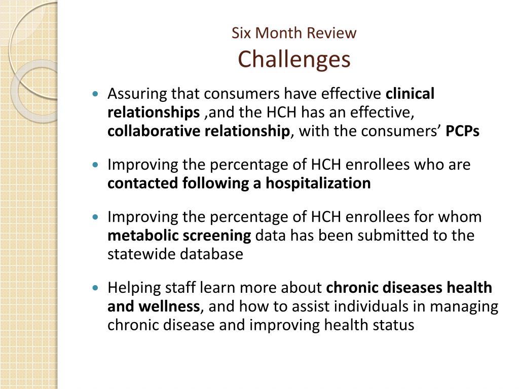 PPT - SIX MONTH REVIEW CMHC Healthcare Homes PowerPoint Presentation ...
