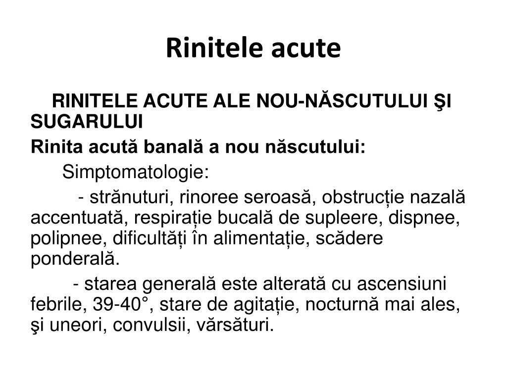 PPT - Afecțiunile inflamatorii ale nasului si cavităților anexe ...