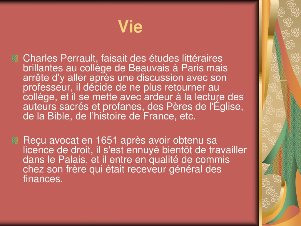 PPT - CHARLES PERRAULT LA FRANCE DU XVIIème siècle PowerPoint ...