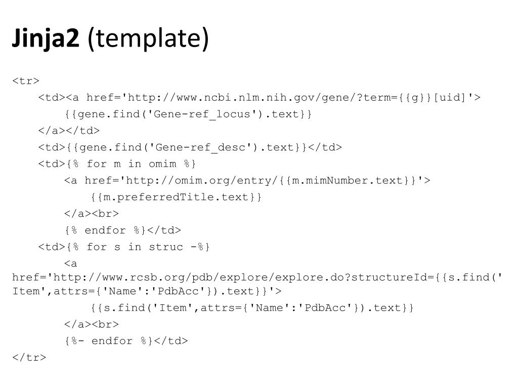 Ppt A Data Retrieval Workflow Using Ncbi E Utils Python Part Ii Jinja2 Flask Powerpoint