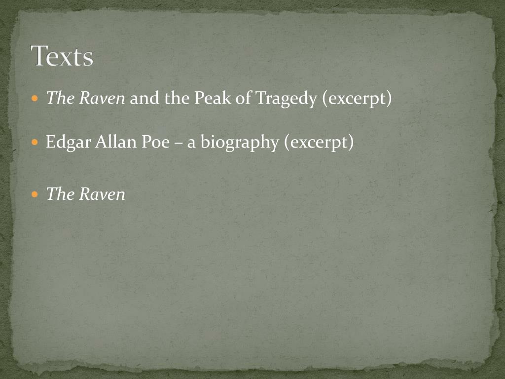 PPT - Edgar Allan Poe: Planning for Writing The Raven PowerPoint ...