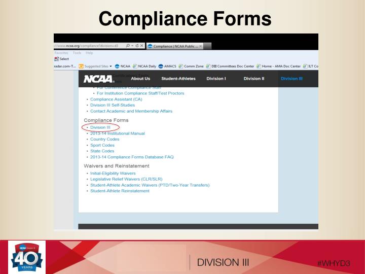 PPT - NCAA Division III Compliance Concepts 2014 PowerPoint ...