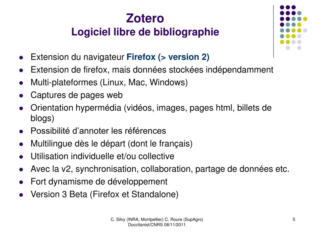 La Bibliographie : Règles et Présentation - INRA Montpellier