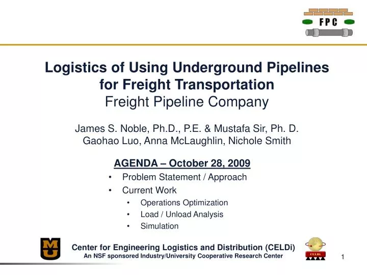 PPT - Logistics of Using Underground Pipelines for Freight ...
