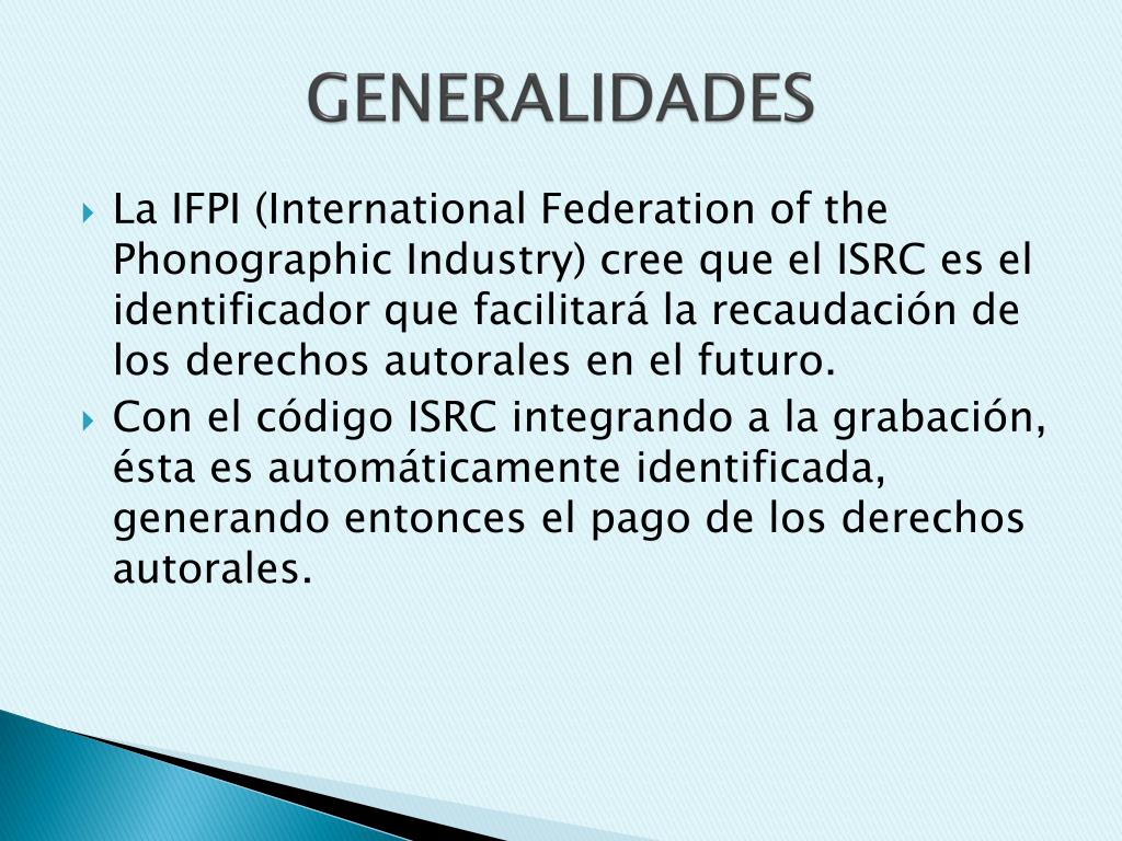 PPT - NORMAS Y ESTÁNDARES DEL SONIDO DIGITAL: GLASS MASTER CÓDIGO ISRC ...