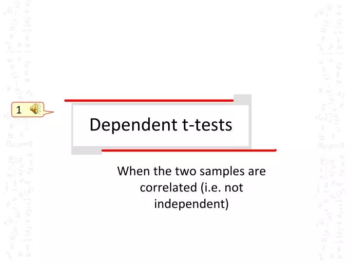 PPT - Dependent t-tests PowerPoint Presentation, free download - ID:2202124