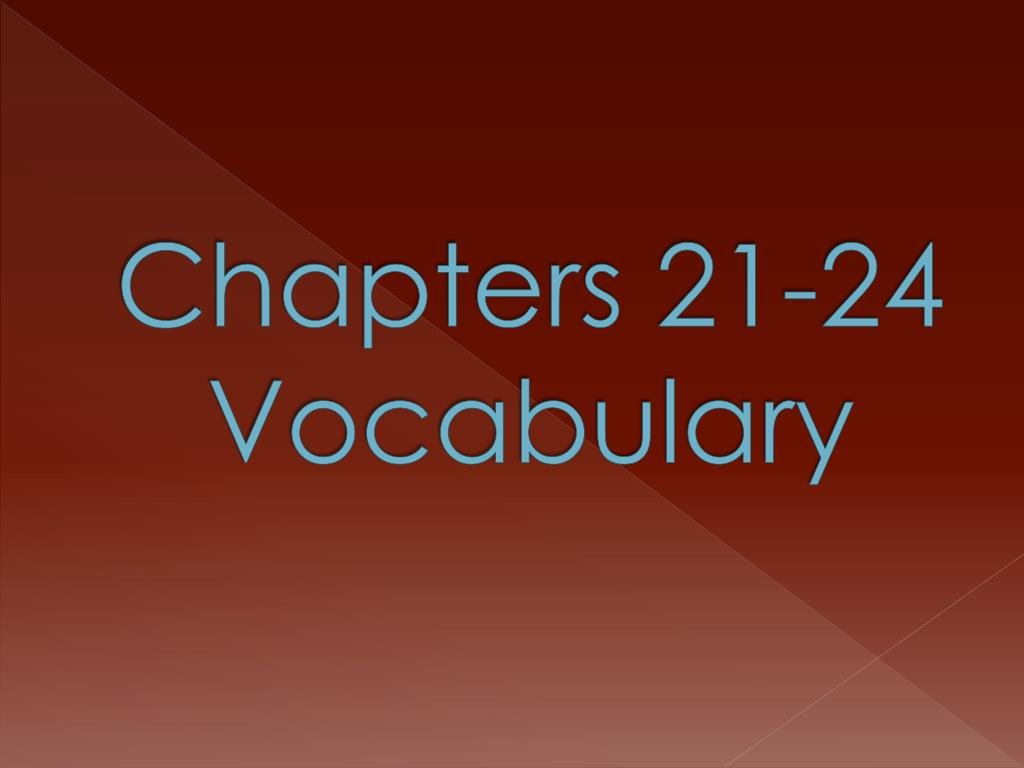 PPT - The Chocolate War Vocabulary Map PowerPoint Presentation, free ...