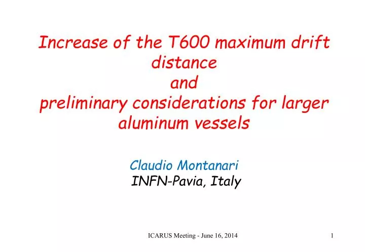 PPT - Increase of the T600 maximum drift distance and PowerPoint ...