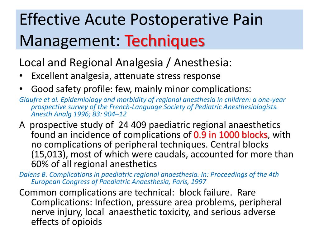 PPT - Acute Postoperative Pediatric Pain Management PowerPoint ...