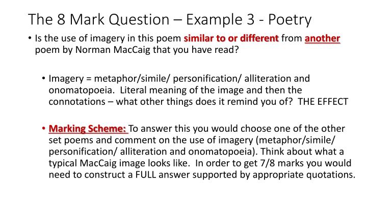 PPT - The 8 Mark Question – Example 1 - Prose PowerPoint Presentation ...