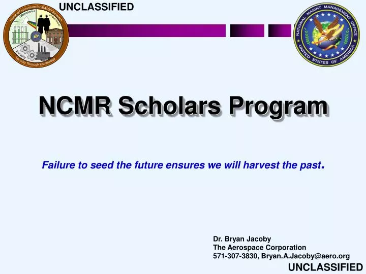 PPT - NCMR Scholars Program PowerPoint Presentation, free download - ID ...
