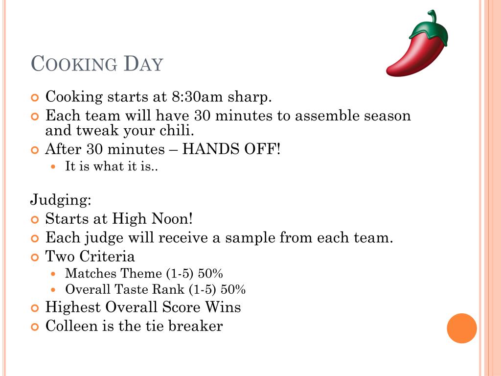 PPT - 1 st Annual It’s Chilly Out Scrum Team Chili Cook Off PowerPoint ...