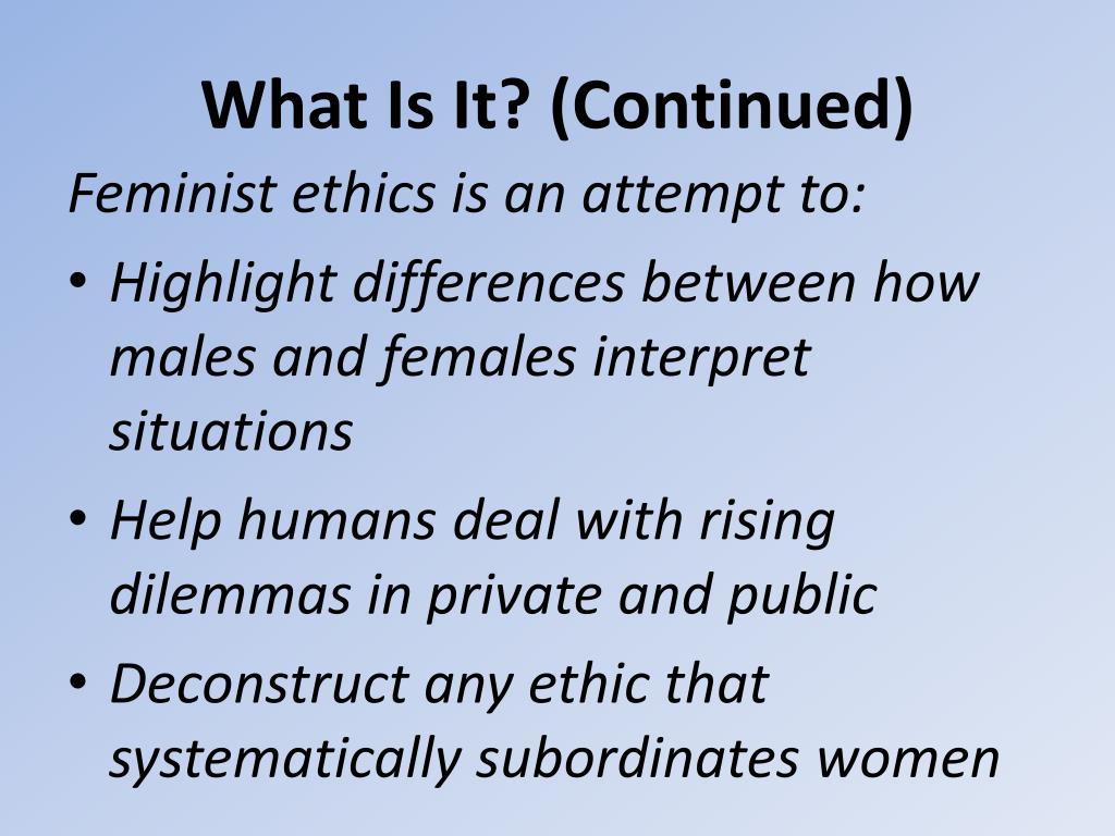 Ppt Feminist Ethics Powerpoint Presentation Free Download Id 2204874