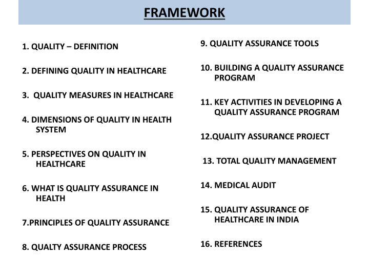 PPT - QUALITY ASSURANCE IN HEALTHCARE PowerPoint Presentation - ID:2205733