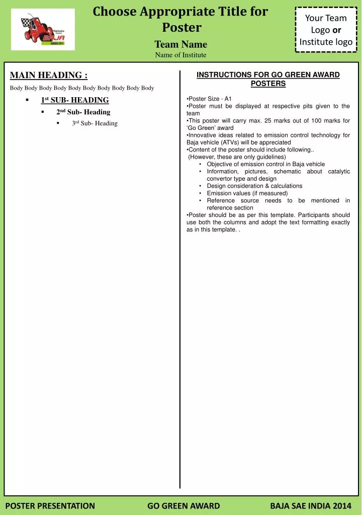 PPT - Choose Appropriate Title for Poster PowerPoint Presentation, free ...
