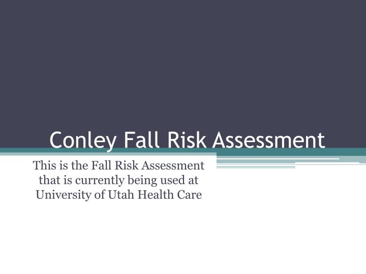 PPT - Fall Risk Assessment Tools PowerPoint Presentation - ID:2206932