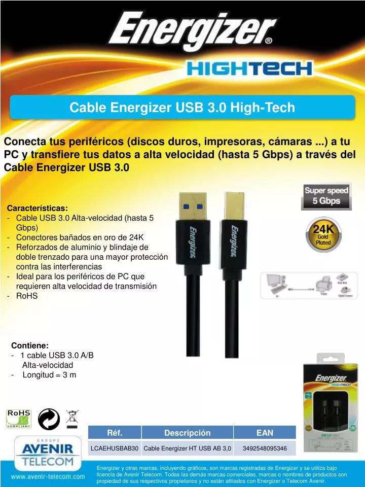 PPT - Cable Energizer USB 3.0 High- Tech PowerPoint Presentation, free ...