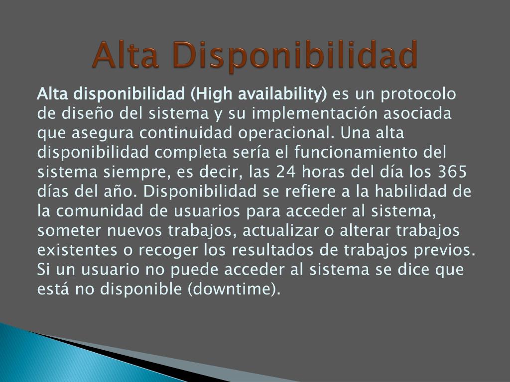 PPT - Tema 6 – Alta Disponibilidad PowerPoint Presentation, free ...