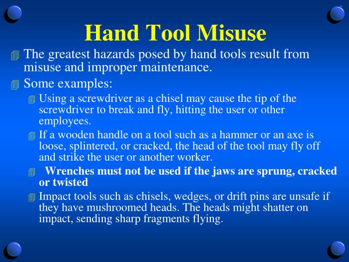 PPT - Hand and Power Tool Safety PowerPoint Presentation - ID:2212759