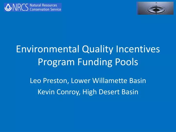 PPT - Environmental Quality Incentives Program Funding Pools PowerPoint ...