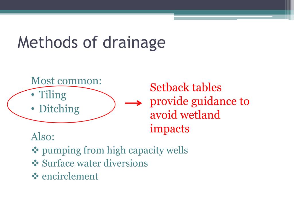 PPT - Drainage Setback Tables Minnesota Wetlands Conference January 30 ...
