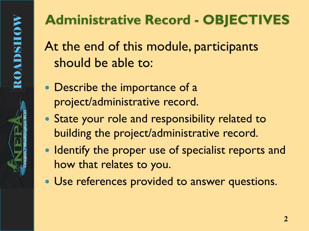 PPT - Administrative Record ANITA BILBAO, OR-931 Forest Management ...