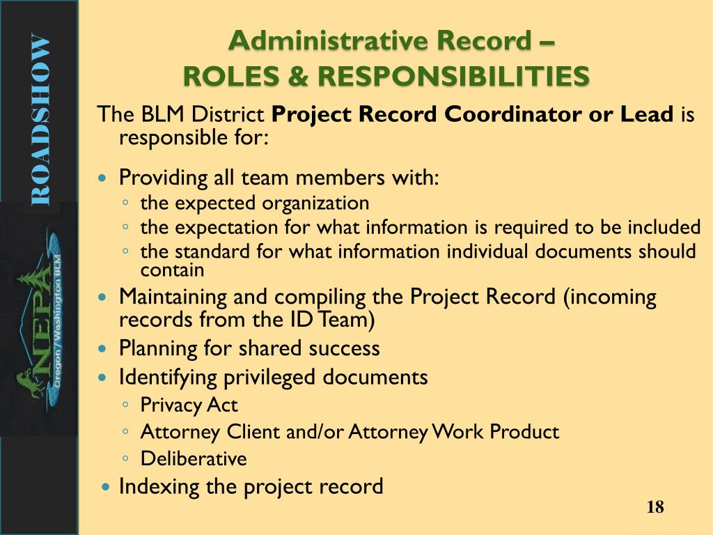 PPT - Administrative Record ANITA BILBAO, OR-931 Forest Management ...
