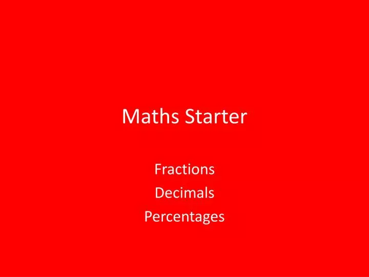 PPT - Maths Starter PowerPoint Presentation, free download - ID:2216179