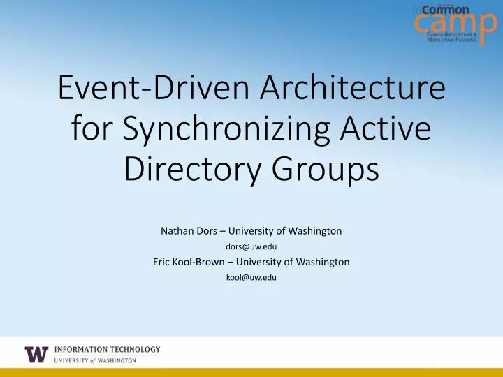 PPT - Event-Driven Architecture for Synchronizing Active Directory ...