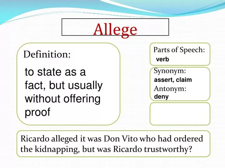 PPT - Allege PowerPoint Presentation, free download - ID:2217773