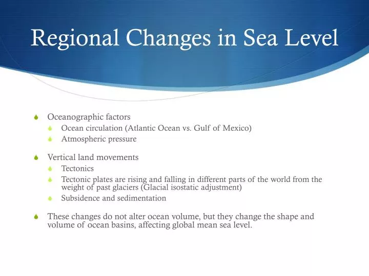 PPT - Regional Changes in Sea Level PowerPoint Presentation, free ...