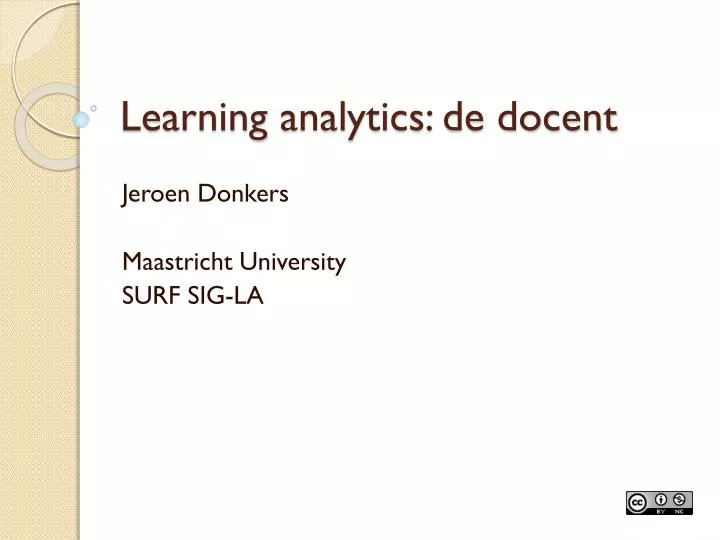 PPT - Learning analytics : de docent PowerPoint Presentation, free ...