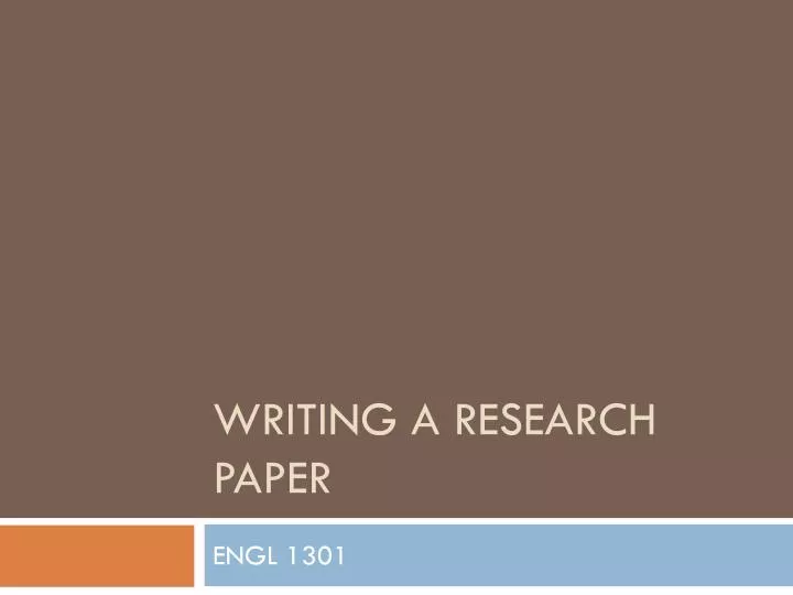 PPT - Writing A Research Paper PowerPoint Presentation, free download ...