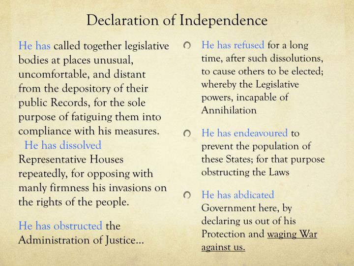 PPT - Declaration of Independence PowerPoint Presentation - ID:2220401