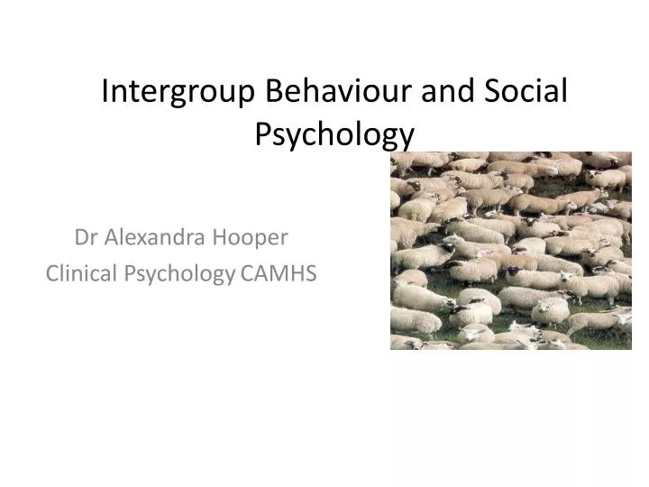 PPT - Intergroup Behaviour and Social Psychology PowerPoint ...