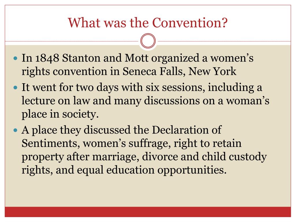 PPT - The Seneca Falls Convention July 19-20 1848 PowerPoint ...