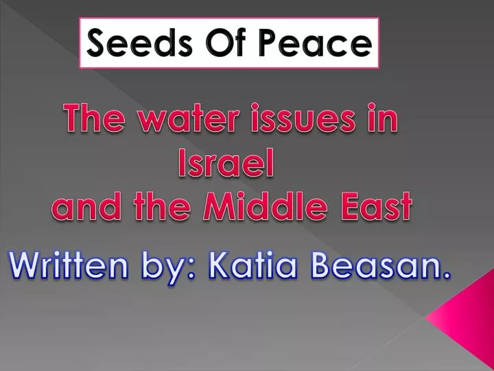 PPT - The water issues in Israel and the Middle East PowerPoint ...