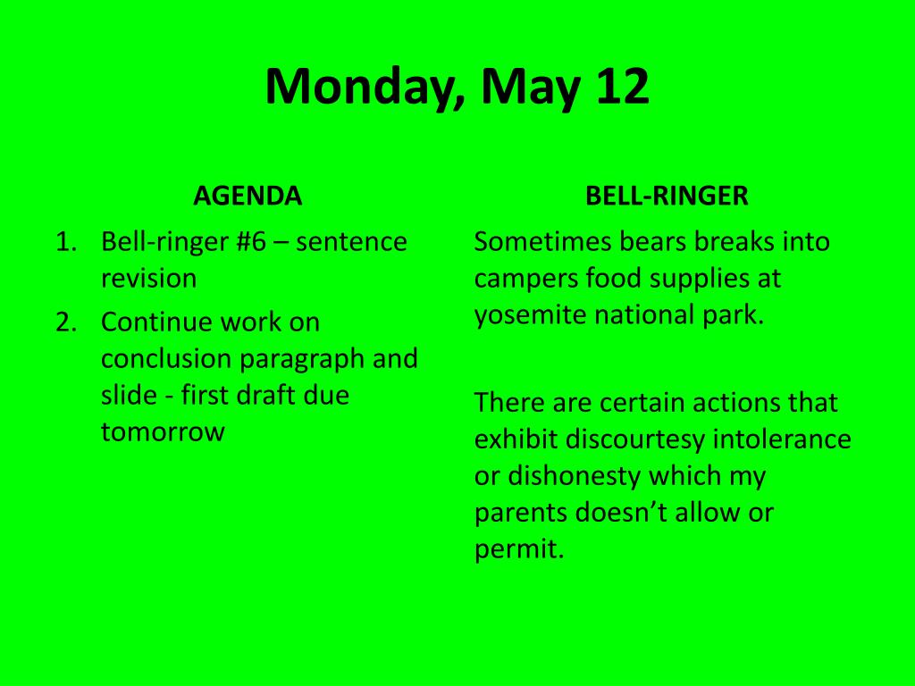 PPT - ENGLISH II Lesson Plans and Bell-ringers PowerPoint Presentation ...