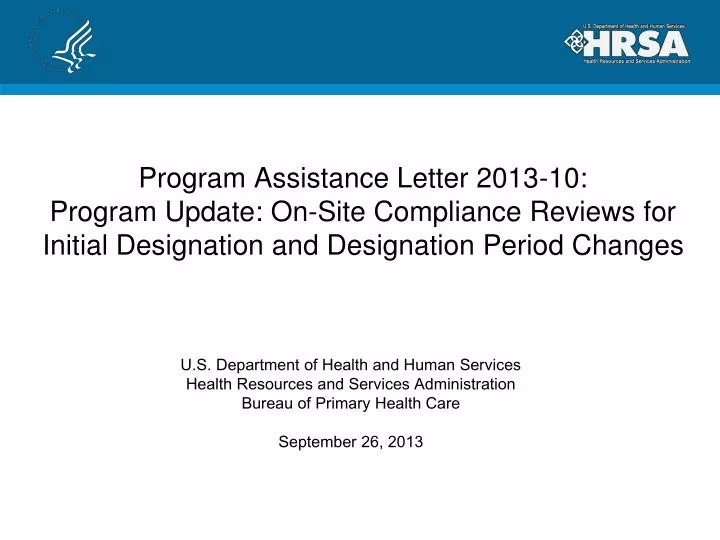 PPT - U.S. Department of Health and Human Services Health Resources and ...