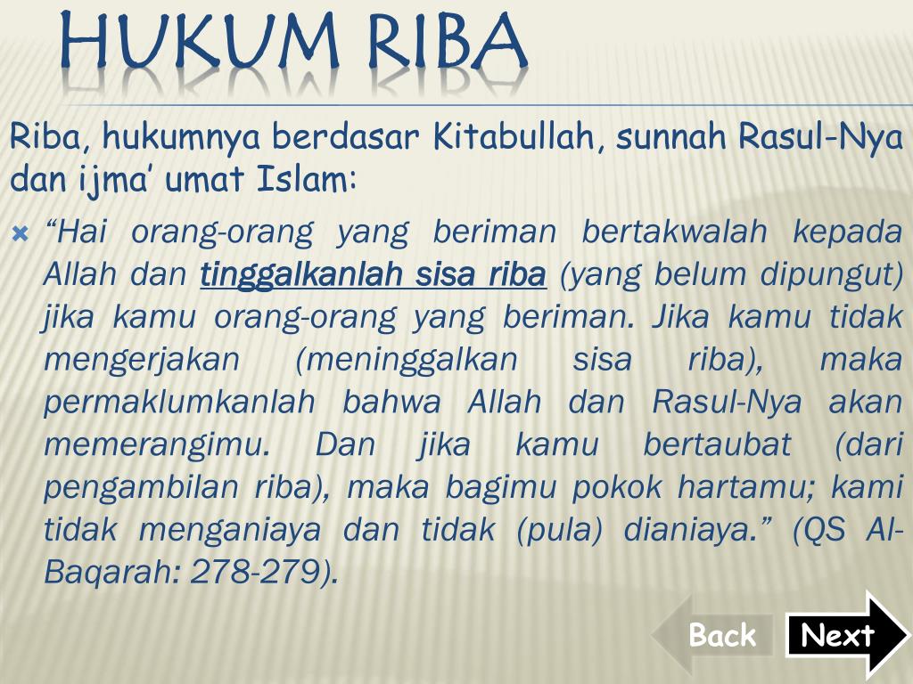 PPT - HUKUM BUNGA BANK/RIBA PowerPoint Presentation, free download - ID ...