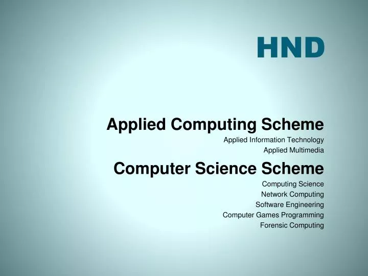 PPT - HND PowerPoint Presentation, free download - ID:2224067